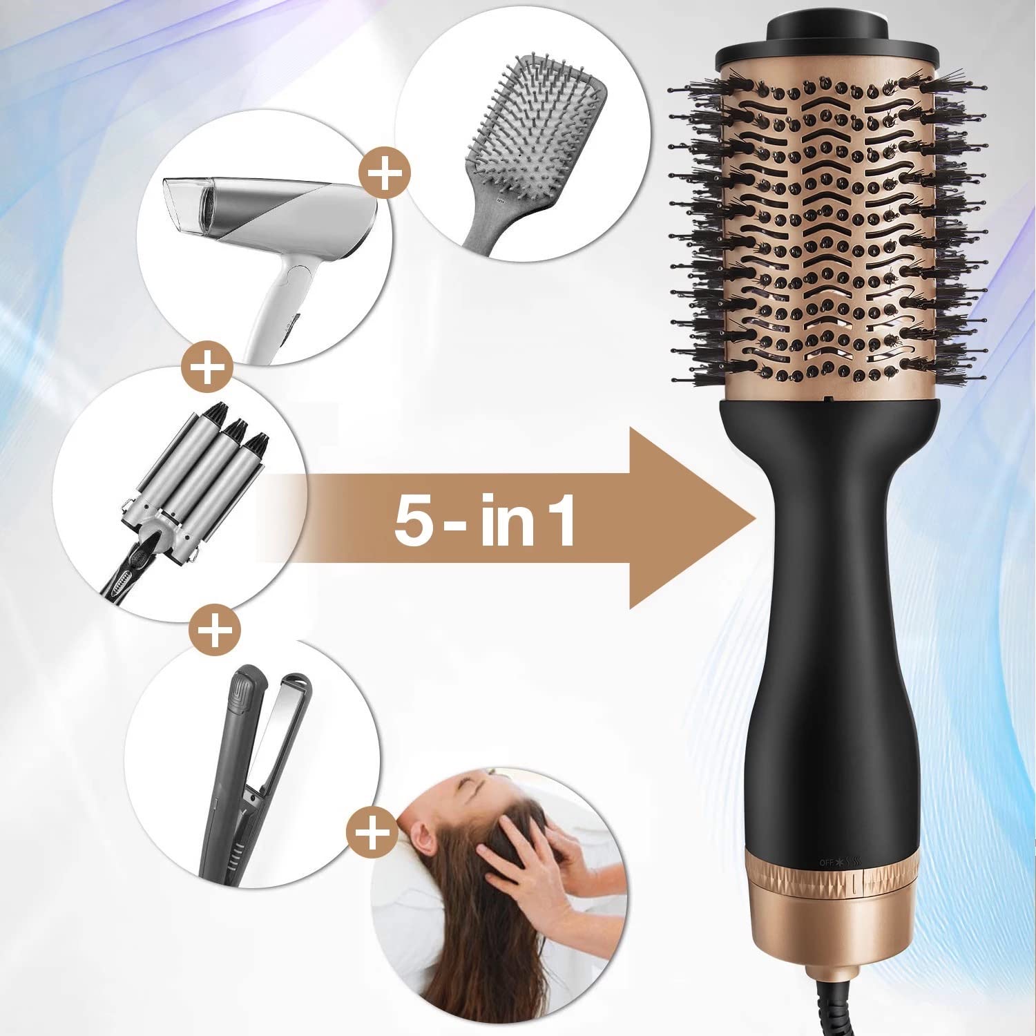 One-Step Professional Hair Dryer Brush, Volumizer, Straightener and Curler by JONIK Beauty and Fashion!