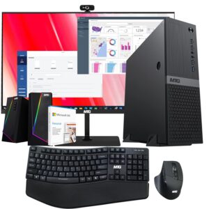 mtg aurora business computer desktop pc- intel core i7 4th gen, 16gb ram ddr3, 1tb nvme, mtg 24 inch monitor, mtg wireless ergonomic keyboard mouse, rgb speaker, webcam, office 365, win 10 home