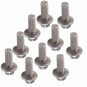 SS304 Flange Screw 10pcs M6 Stainless Steel Hex Flange Screws Washer Head Fastener (M6*20)