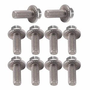 SS304 Flange Screw 10pcs M6 Stainless Steel Hex Flange Screws Washer Head Fastener (M6*20)