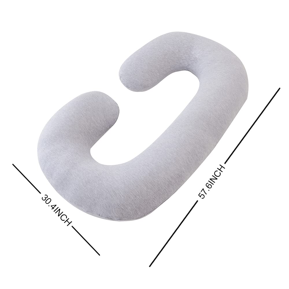 MOVEBO Pregnancy Pillow, Pregnancy Body Pillow, Pregnancy Pillows for Sleeping, Maternity Pillow for Pregnant Women (Grey)