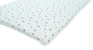 arm’s reach fitted bassinet sheets - soft and breathable cotton and polyester, designed for use with mini, clear-vue, and cambria co-sleeper bedside bassinet, moon pattern