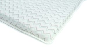 arm’s reach fitted bassinet sheets - soft and breathable cotton and polyester, designed for use with mini, clear-vue, and cambria co-sleeper bedside bassinet, chevron pattern