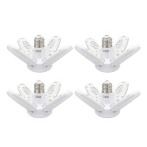 ntbl led garage lights- dimmable garage lights ceiling, 38w 6000lm 6500k e27/e26 led garage ceiling lights with 4 adjustable panels for garages, workshop,indoor, outdoor, workshop and warehouse, full