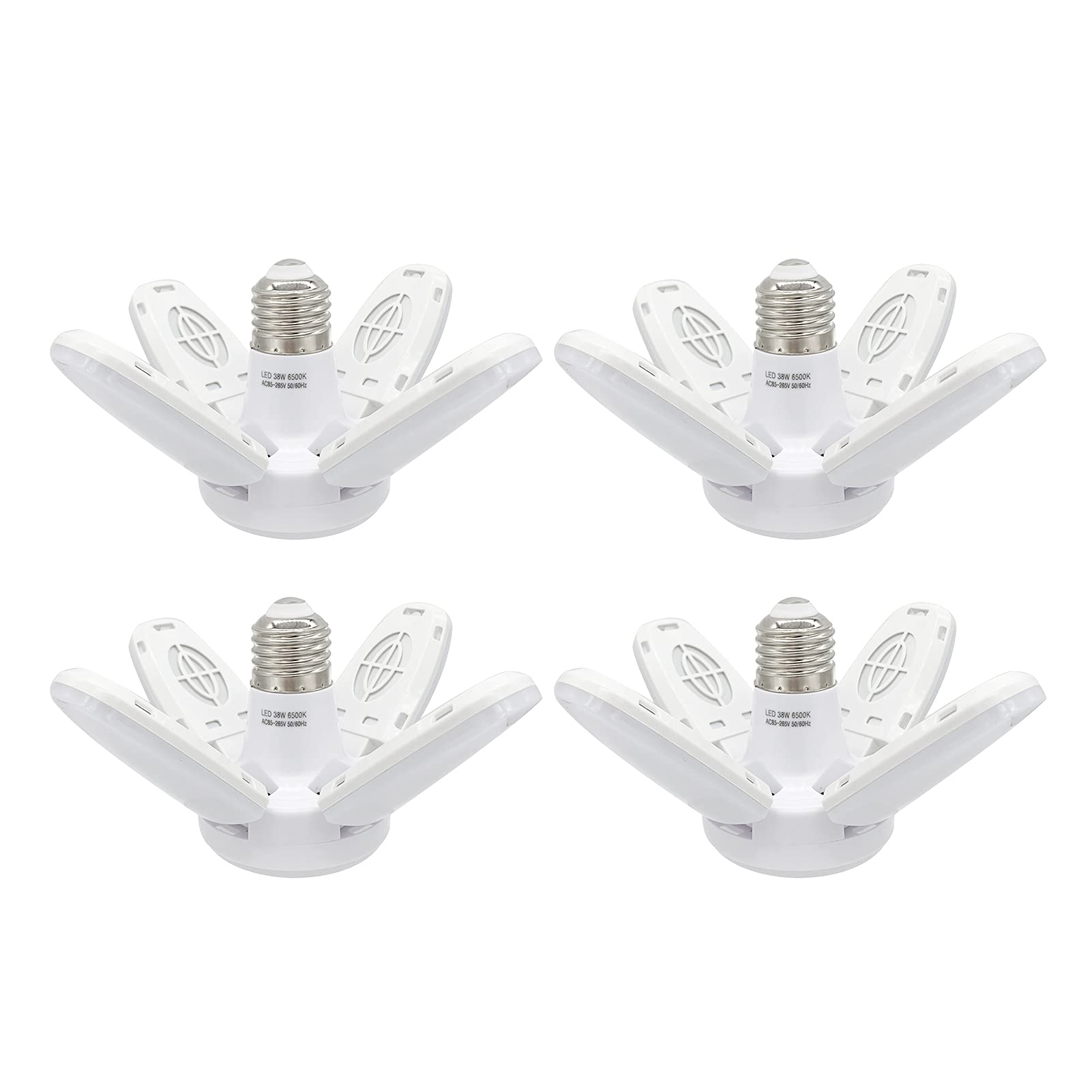 NTBL LED Garage Lights- Dimmable Garage Lights Ceiling, 38W 6000LM 6500K E27/E26 LED Garage Ceiling Lights with 4 Adjustable Panels for Garages, Workshop,Indoor, Outdoor, Workshop and Warehouse, Full