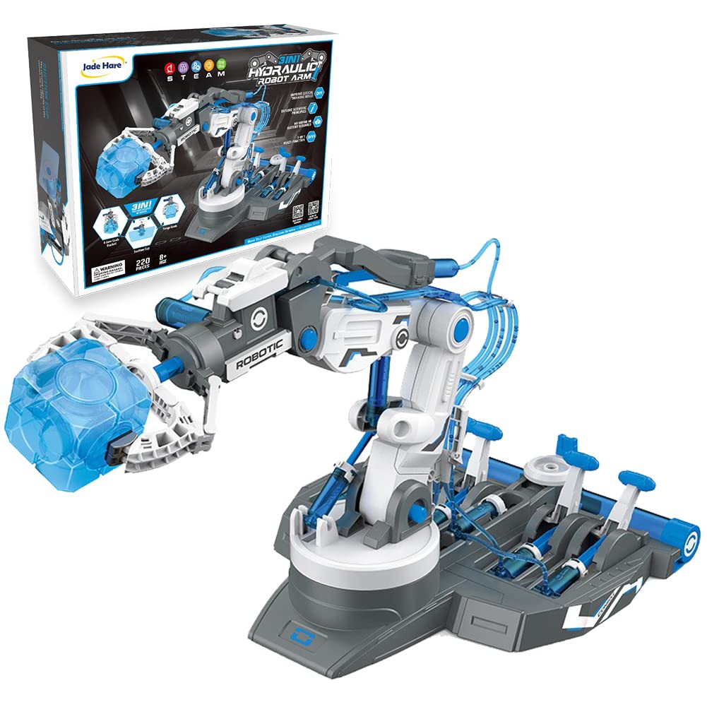 Stem Toys, Hydrobot Arm Kit, Robotic Arm, Engineering Kit, Robot Kit, Science Kits for Kids, Stem Projects for Kids Ages 8-12 (Blue)