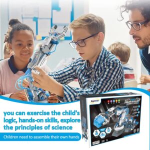 Stem Toys, Hydrobot Arm Kit, Robotic Arm, Engineering Kit, Robot Kit, Science Kits for Kids, Stem Projects for Kids Ages 8-12 (Blue)