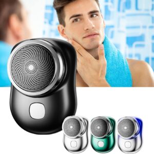 mini-shave portable electric shaver, 6.5×4.5cm electric razor for men, pocket size mini shaver, type-c rechargeable/travel essentials (black)