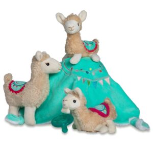 mary meyer baby gift set soft toys, 3-piece, lily llama