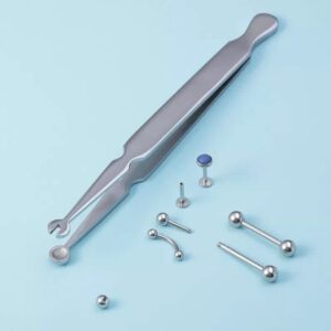 bead ball holding tweezers 4 1/2 body piercing tool