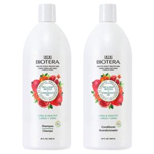 biotera long & healthy strengthening shampoo and conditioner set | strengthens long, growing hair | microbiome friendly | vegan & cruelty free | paraben free | color-safe | 32 fl oz