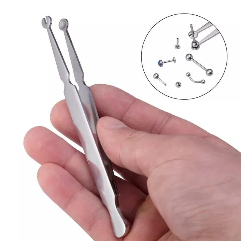 BEAD BALL HOLDING TWEEZERS 4 1/2 BODY PIERCING TOOL