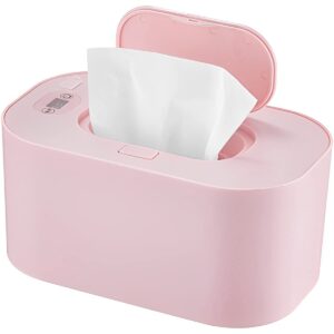 usb baby wipe warmer, baby wet wipes dispenser, portable baby wipe warmer for travel home car, large capacity mini babies wet wipe dispenser (pink)