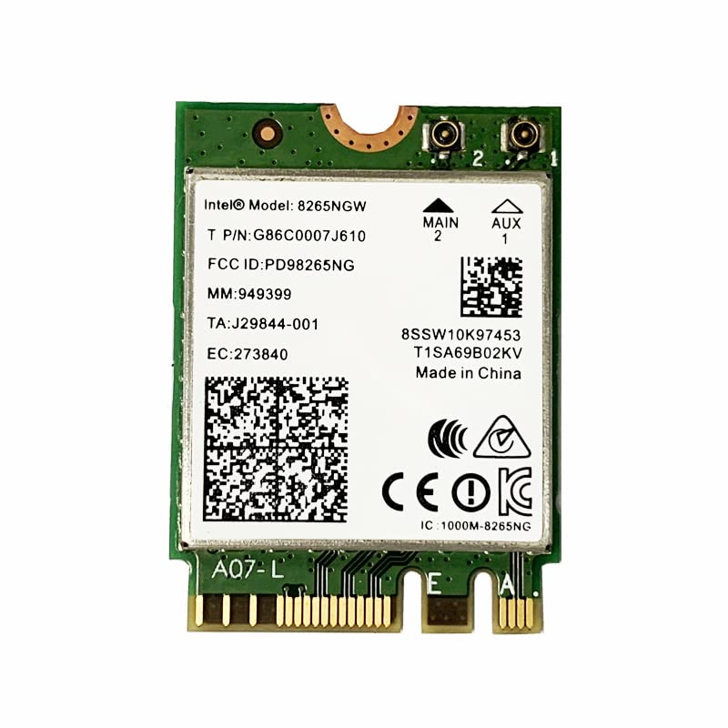 WayPonDEV Dual Band Wireless-AC 8265 Network Card NIC Module M.2 Form Factor for N-VI-Dia Jetson Nano Supports 2.4GHz/5GHz Dual Band WiFi and Bluetooth 4.2