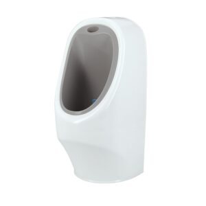 nuby my real training urinal - freestanding - with life-like flush button and sound - potty training for boys - 18+ months - white