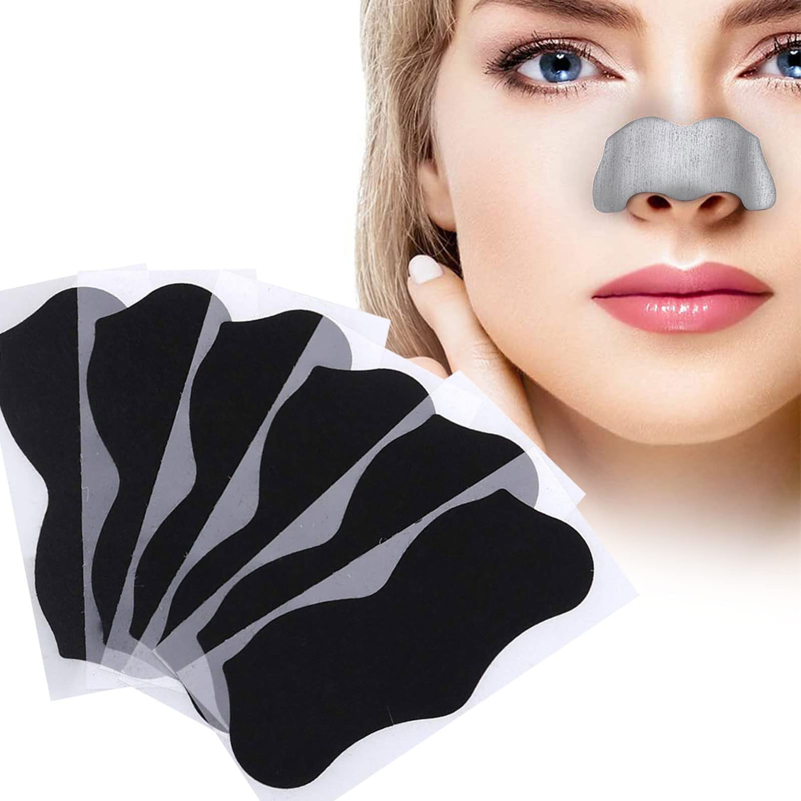 NIFEISHI Unscented Deep Cleansing Charcoal Pore Strips, 80 Count, Removes Blackheads, Tightens Pores, For Face and Nose