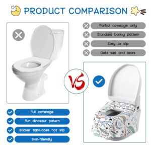 Toilet Seat Covers Disposable for Kids and Adults, YIHATA 40 Pack Extra Large Waterproof Toddler Potty Training Toilet Cover Individually Wrapped Potty liners for Public Restroom, Travel(Dinosaur)