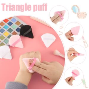 Pimoys 9 Pieces Powder Puff Face Triangle Makeup Puff for Loose Powder Setting Powder, Soft Makeup Foundation Sponge Beauty Makeup Tool (Black, Pink, White)