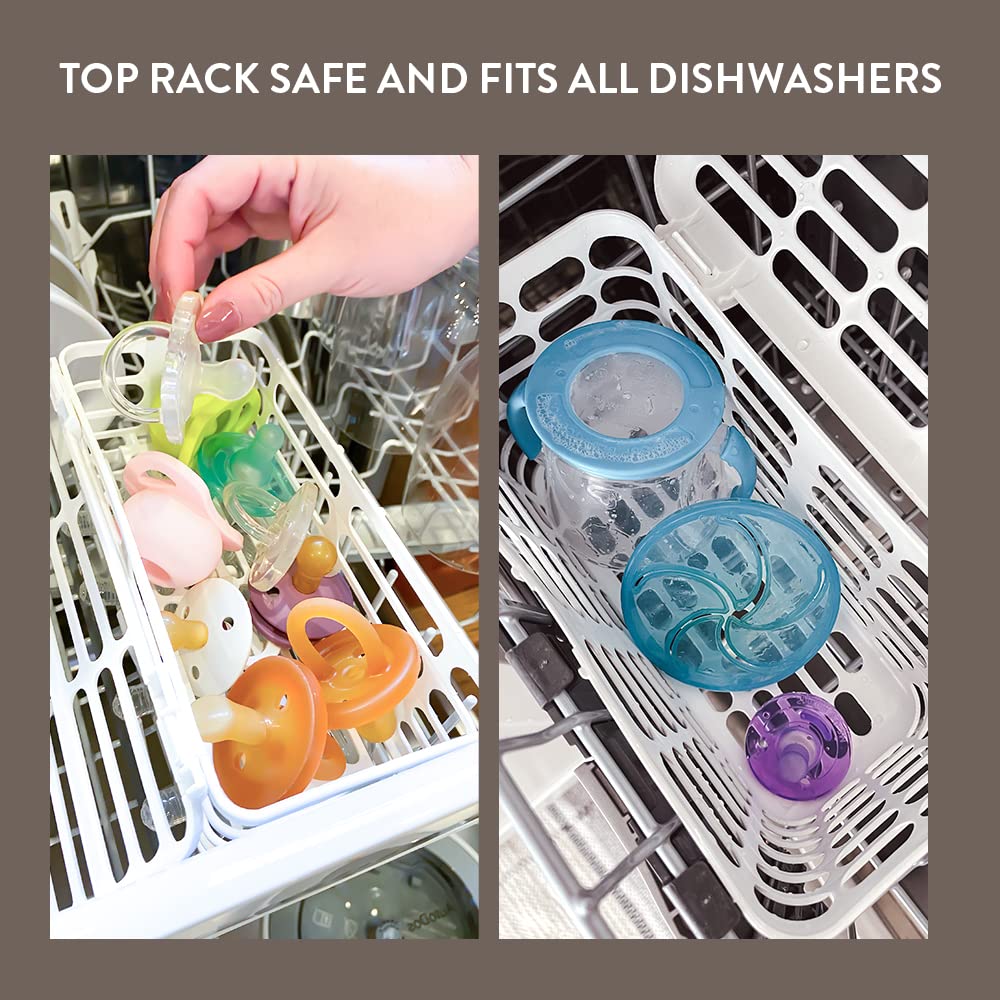 Prince Lionheart Made in USA High Capacity 3 in 1 Infant & Toddler Dishwasher Basket for Baby Items - Storage Basket For Bottle Parts and Accessories, 100% Recycled BPA Free Plastic Dishwasher Basket