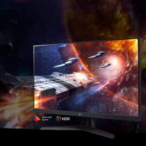 lg 32gn650-b ultragear gaming monitor 32” qhd (2560 x 1440) display, 165hz refresh rate, 1ms mbr, hdr 10, srgb 95% color gamut, amd freesync, black, lioneye mousepad