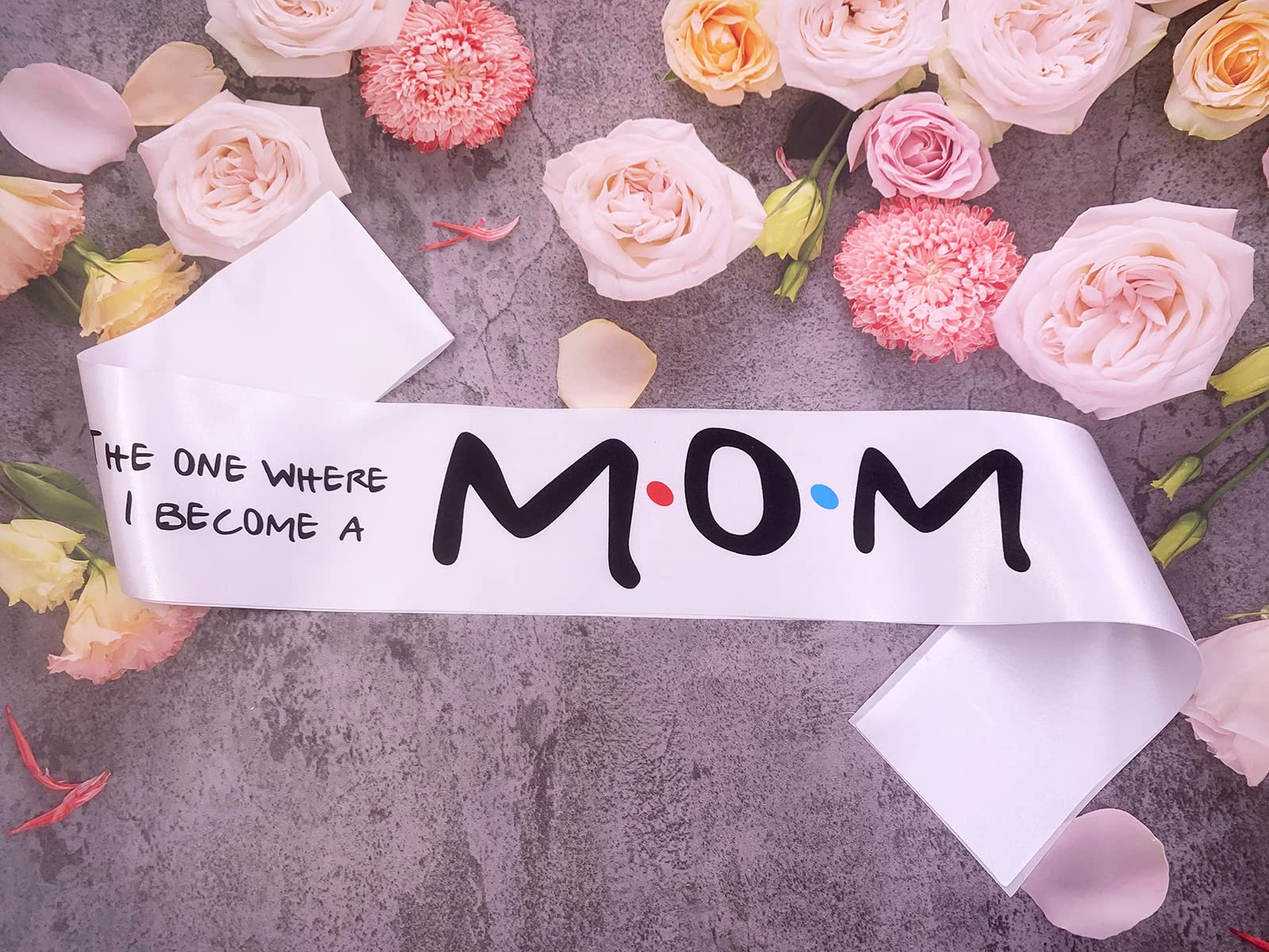 Mom to be Sash for Pregnancy Announcement Party,"The one where I Become a MOM" Baby Shower Decorations Girl Boy Baby Shower Party Decorations, Gifts, Favors, Mommy Supplies Gender Revea