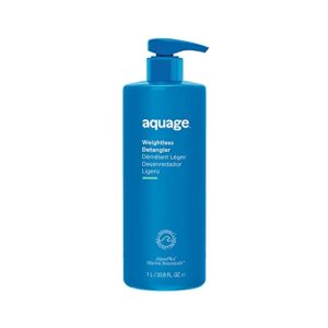 aquage. weightless detangler, ultra-light conditioner, instantly hydrates and restores moisture without weighing hair down, eliminates tangles, retains natural body, 33.8 oz