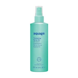 aquage. thickening spray gel, for fine or thin hair types - with exclusive ultraflex polymer technology and algaeplex sea botanicals, adds body and vitality, firm hold, 8 oz