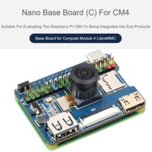 Nano Base Board (C) for Raspberry Pi Compute Module 4 Lite/eMMC, Onboard 8MP Camera Module with 160°FOV, Multiple Interfaces, Same Size as The Raspberry Pi CM4