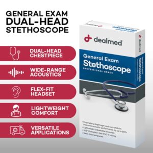 Dealmed Blood Pressure Monitor and Stethoscope Bundle | Includes (1) Arm Blood Pressure Monitor with Adult Cuff (Black) and (1) Dual-Head Stethoscope (Teal)