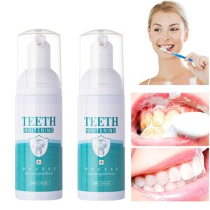 2 pcs teeth whitening toothpaste, tooth mousse, ultra-fine mousse foam deeply cleaning gums.