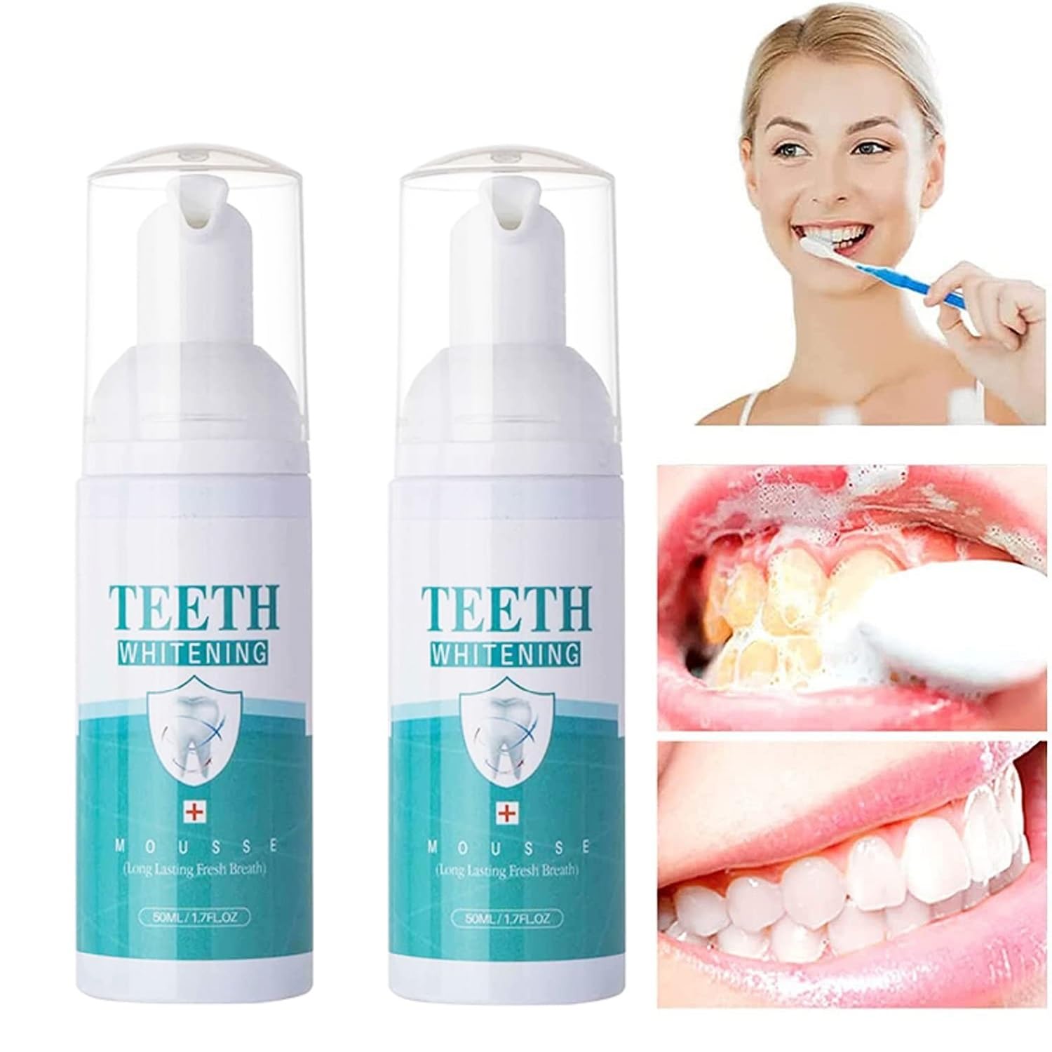 2 Pcs Teeth Whitening Toothpaste, tooth Mousse, Ultra-fine Mousse Foam Deeply Cleaning Gums.