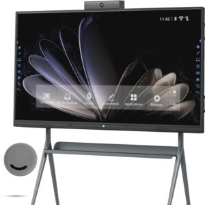 tiburn interactive whiteboard smartboard board 75" r2 pro 4k uhd touch screen smart board (electronics whiteboard with removable stand, conference camera, conference speaker)