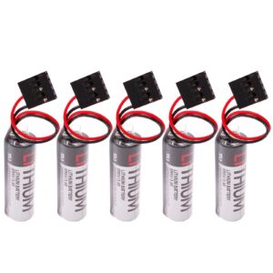 5 pcs er6vc3n er6v/3.6v 2ah + jae5pin lithium replacement battery plc battery with jae5pin plug