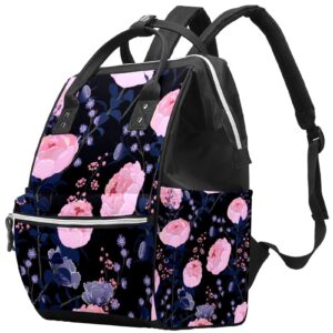 pink peony diaper bag backpack baby nappy changing bags multi function large capacity travel bag