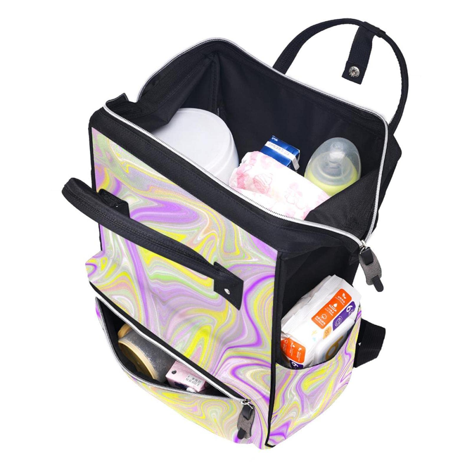 Swirl Liquid Flowing Waves Diaper Bag Backpack Baby Nappy Changing Bags Multi Function Large Capacity Travel Bag