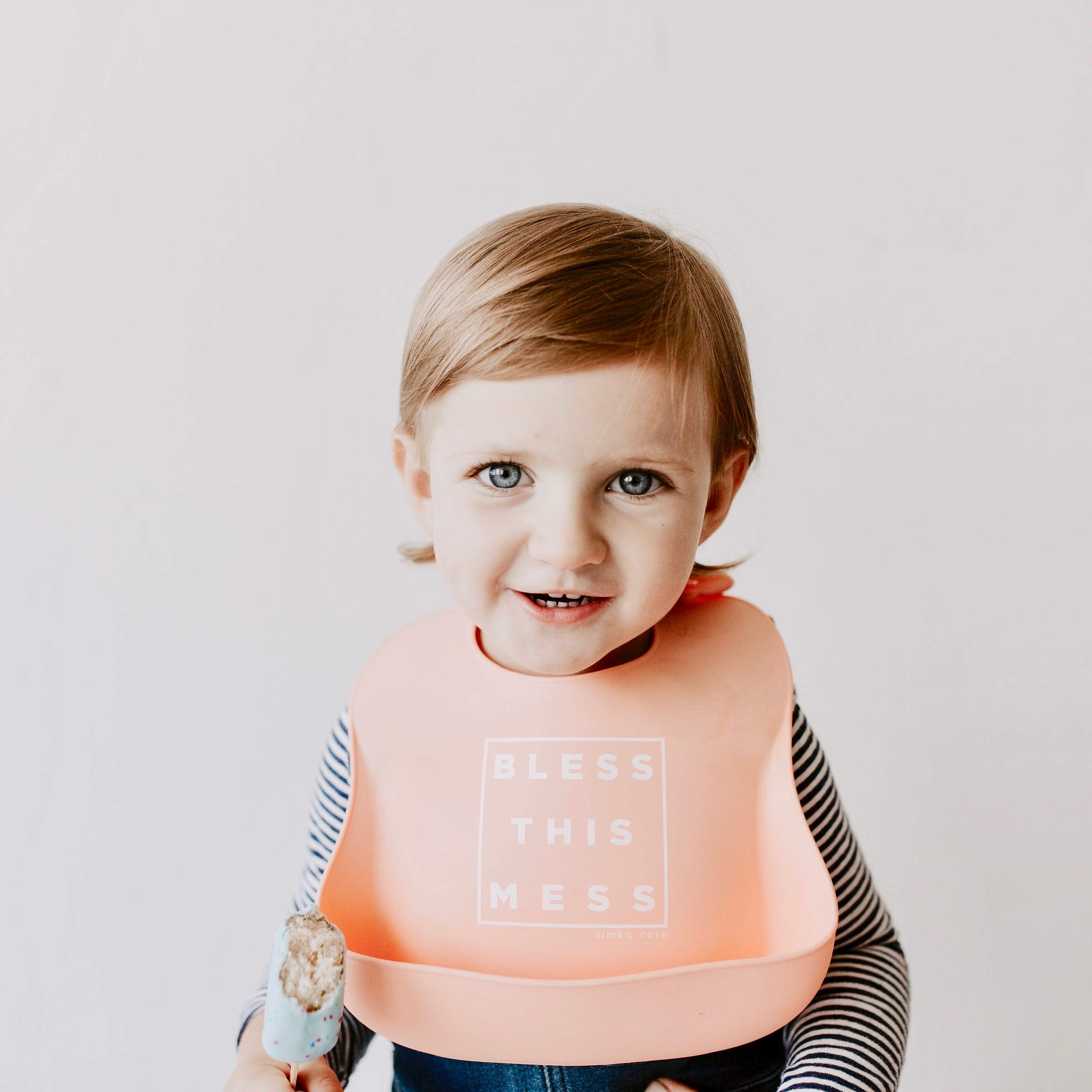 Simka Rose Starting Solids Foodie Gift Pack - Silicone Baby Spoons, Soft Bibs, Baby Food Freezer Tray & Suction Bowl and Spoon set - Baby Necessities Must Have First Time Mom