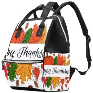 happy thanksgiving day harvest pumpkin and crops diaper bag backpack baby nappy changing bags multi function large capacity travel bag