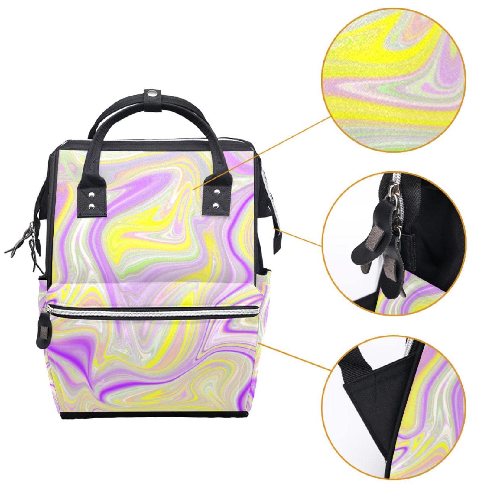 Swirl Liquid Flowing Waves Diaper Bag Backpack Baby Nappy Changing Bags Multi Function Large Capacity Travel Bag