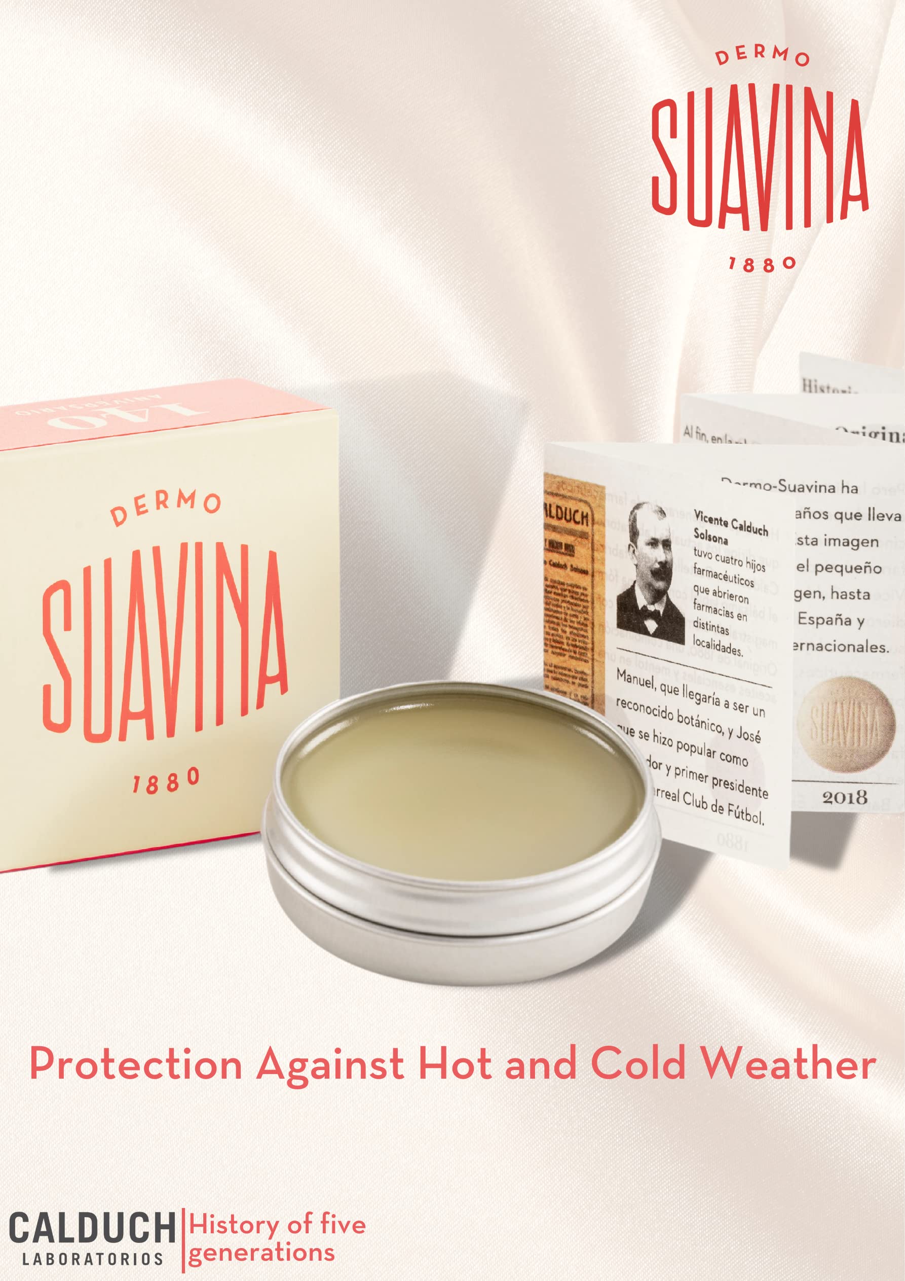 DERMO SUAVINA 1880 Lip Balm Moisturizer for Cracked and Dry Lips with Natural Ingredients Lip Care for Cold and Hot Weather Pack of 1(Strawberry 0.3oz)