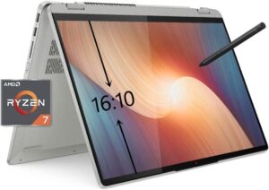 lenovo ideapad flex 5 2-in-1 laptop, 16" (1920 x 1200) 16:10 ips touchscreen, amd ryzen 7 5700u, digital pen, fhd webcam, fingerprint, windows 11, w/mouse pad (16gb ram | 512gb pcie ssd)