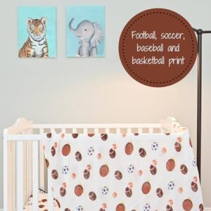 LollyBanks Swaddle Blanket | 100% Muslin Cotton | Newborn and Baby Nursery Essentials for Boys, Registry | Sports Print