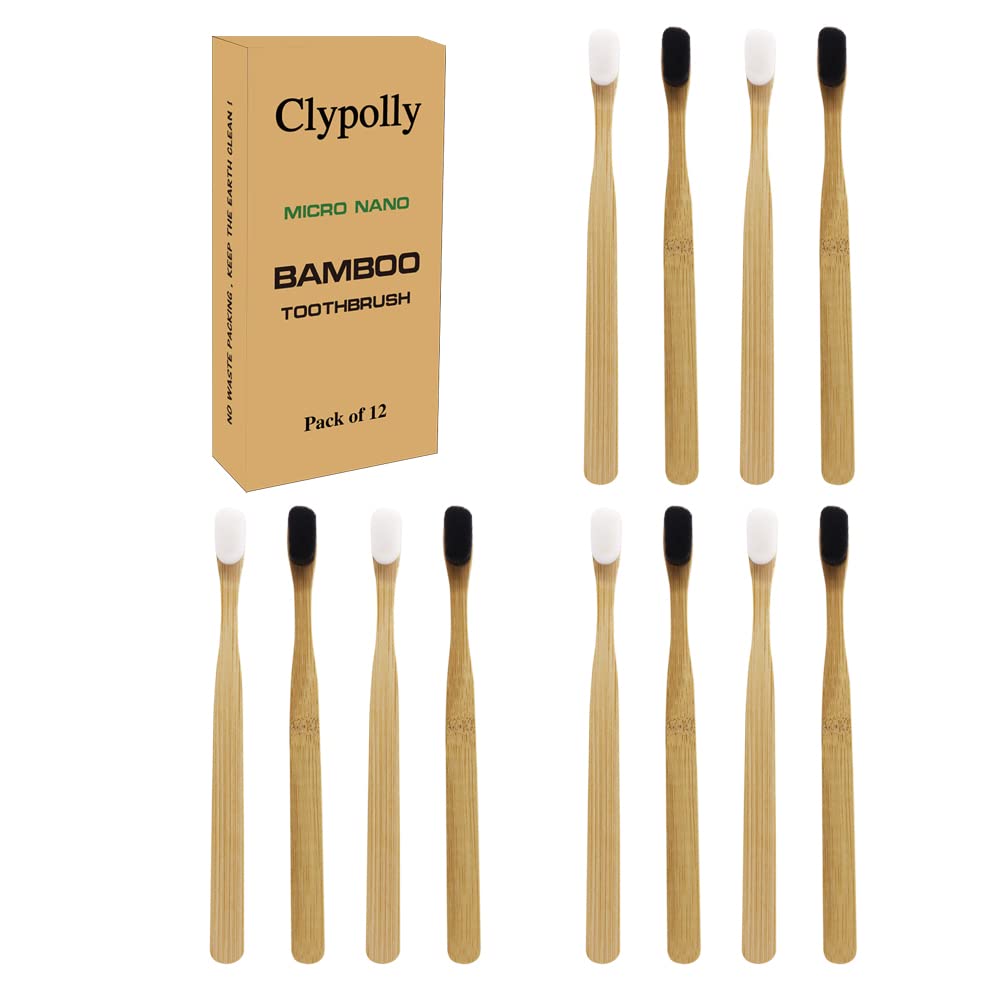 Clypolly Extra Soft Sensitive Gum Bamboo Toothbrush with 20000 Soft Floss Bristle for Fragile Gums,Braces,Dentures,Pregnant & Elderly