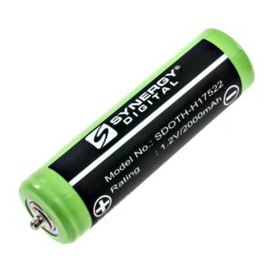 synergy digital shaver battery, compatible with braun series 3 shaver, (ni-mh, 1.2v, 2000mah) ultra high capacity, replacement for braun hr-aauv battery