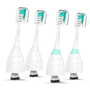 byith replacement brush heads compatible with sonicare e-series toothbrush hx7022/66, essence, xtreme, elite, advance and cleancare screw-on handles, 4 pack