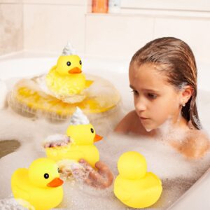 Deekin 10 Pcs 5 Inches Large Yellow Rubber Ducks Bulk Large Duck Bath Toy Squeak Rubber Duckie Bathtub Floating Bath Duck for Birthday Party Decoration Gift Swimming Pool