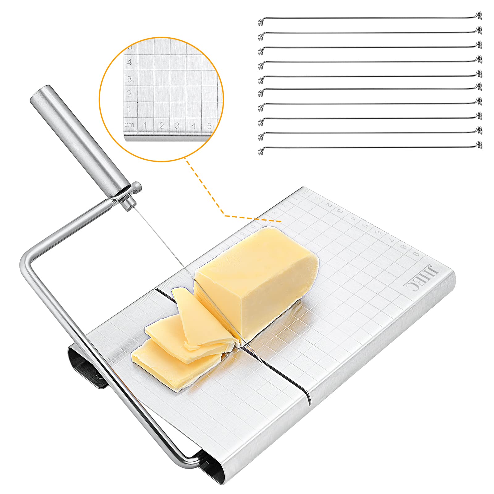 Cheese Cutter 10 Replacement Wires Stainless Steel Cheese Slicer for Block Cheese