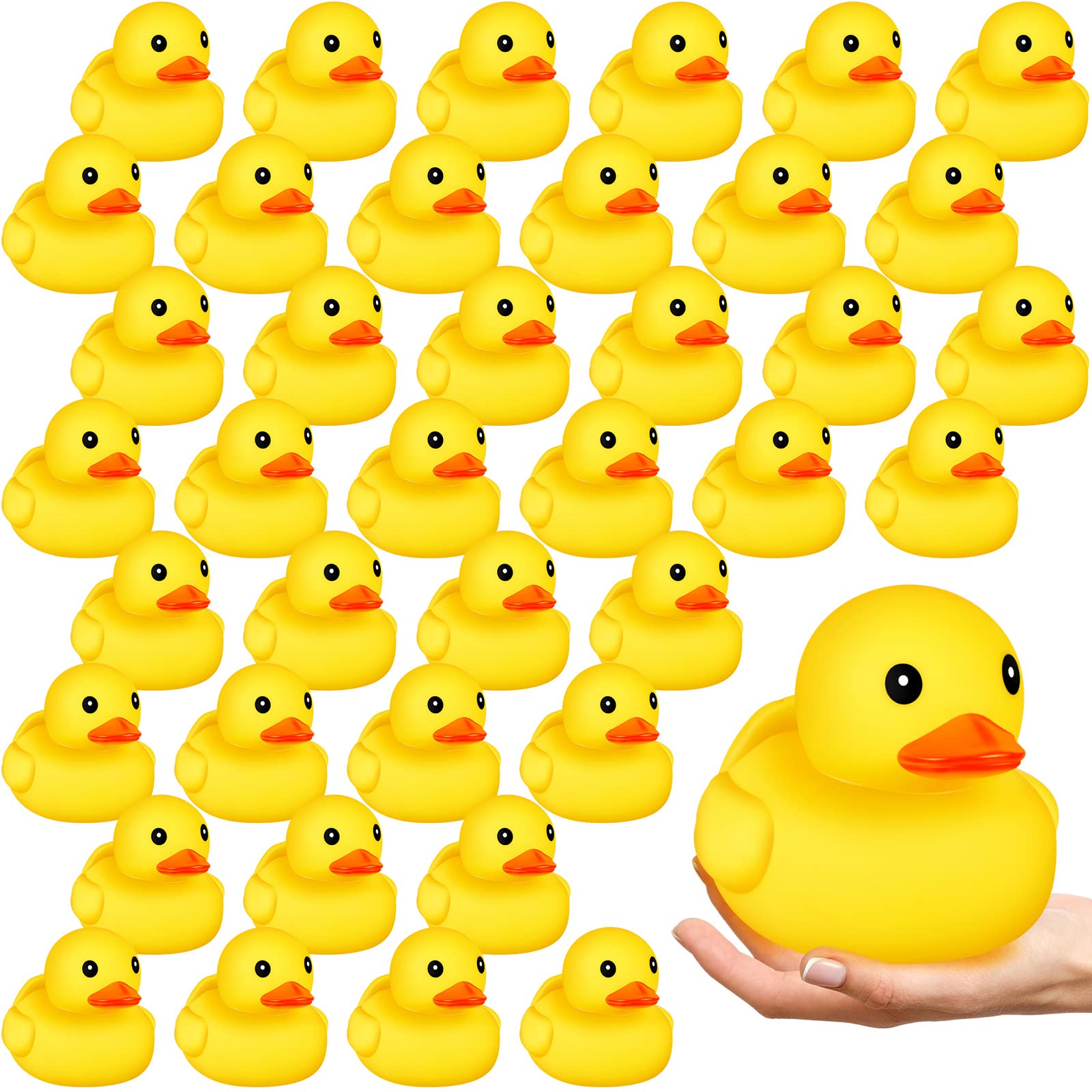 Deekin 10 Pcs 5 Inches Large Yellow Rubber Ducks Bulk Large Duck Bath Toy Squeak Rubber Duckie Bathtub Floating Bath Duck for Birthday Party Decoration Gift Swimming Pool