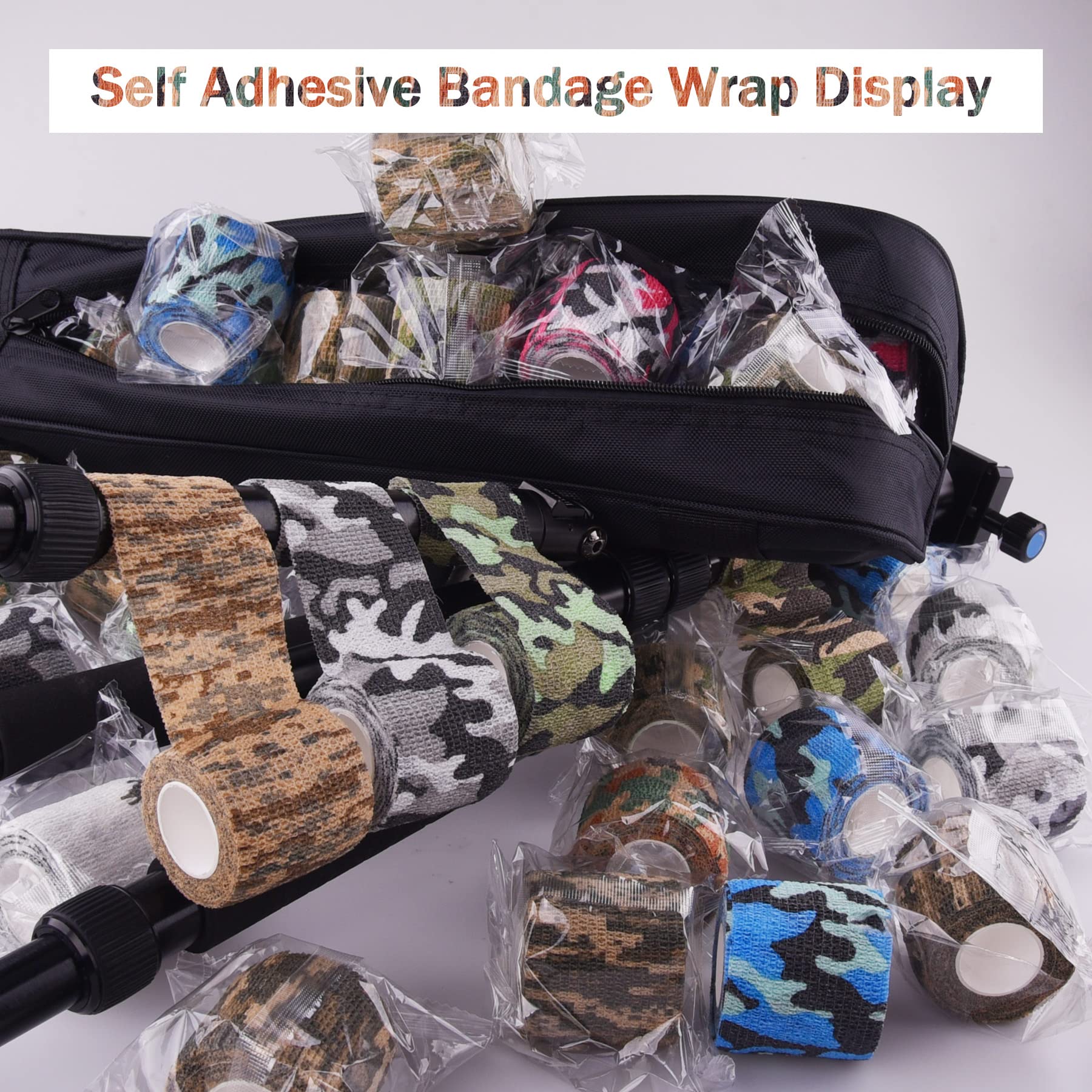 BQTQ 40 Rolls Self Adhesive Bandage Wrap 2 Inch Self Adherent Wrap Stretch Bandage Self Stick Bandage Athletic Wrap Tape Wound Wrap Bandgae for Wrist Ankle Swelling Sprains (Camo Color)