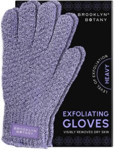 brooklyn botany exfoliating gloves for bath and shower – heavy duty exfoliating body scrubber for massage and dead skin remover for body – 1 pair