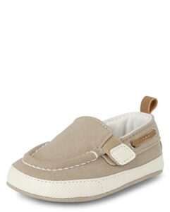 the children's place baby boys newborn boat shoes, lt tan, 0 3 months infant